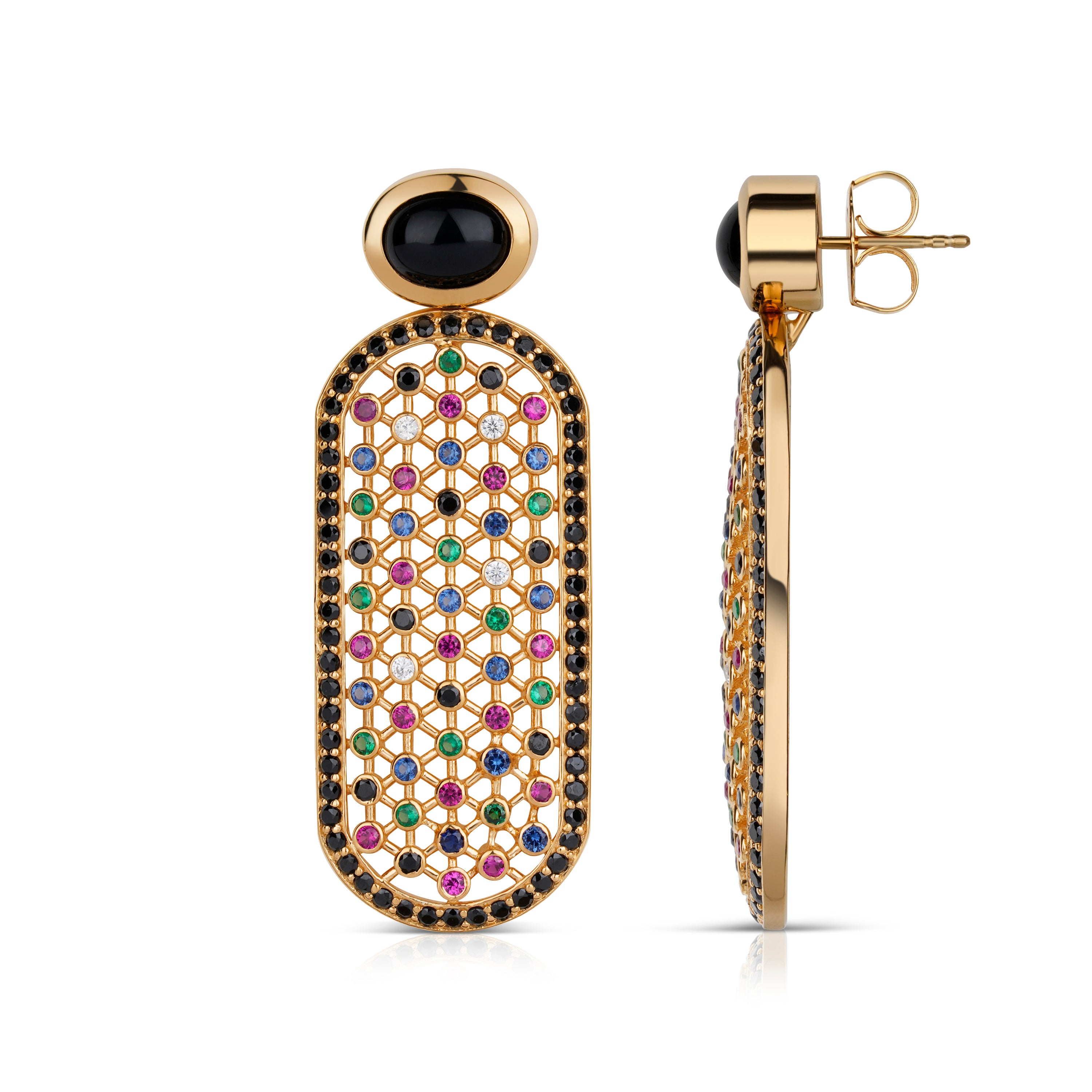 Posh Mesh Earrings - Gold Vibrant